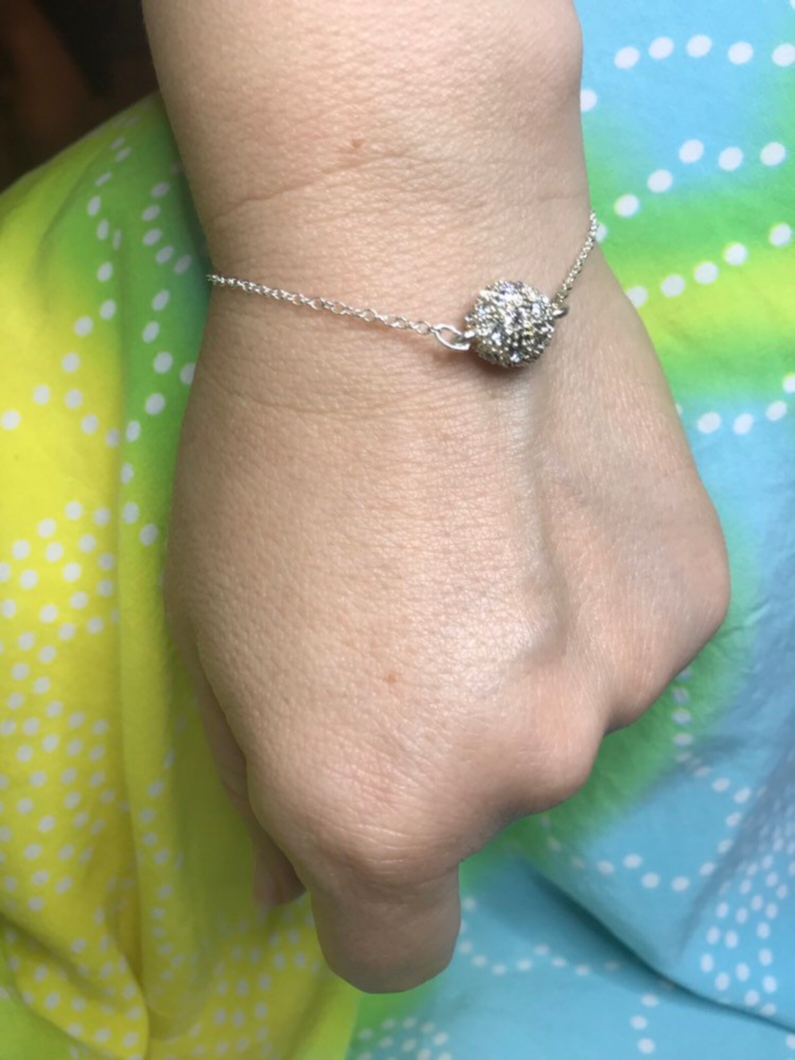 Elegant Sterling Silver Pave Bracelet Dainty Chain | Etsy
