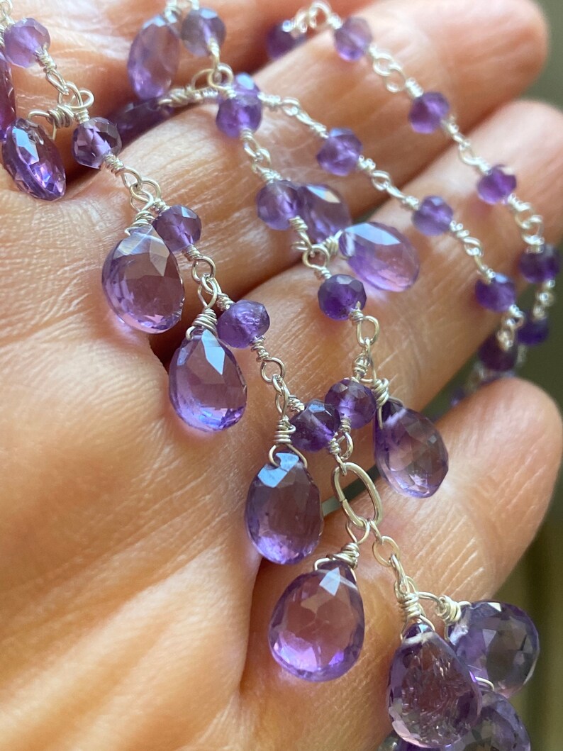 Genuine Lavender Amethyst Stone Necklace. Natural Purple - Etsy