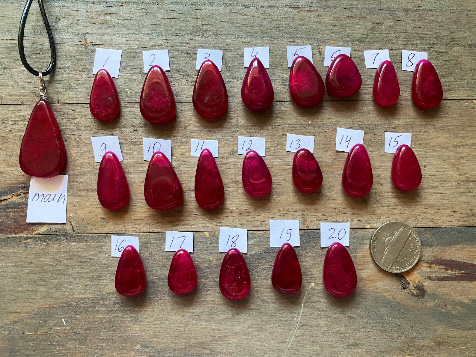 Big Red Ruby Pendant Necklace 18 Inches Plus Extender. Vegan | Etsy