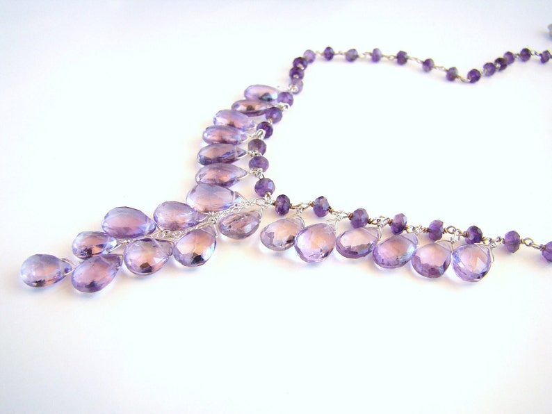 Genuine Lavender Amethyst Stone Necklace. Natural Purple - Etsy