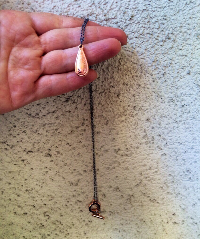 Handmade Mixed Metal Pendant Necklace. Oxidized Solid Silver. | Etsy