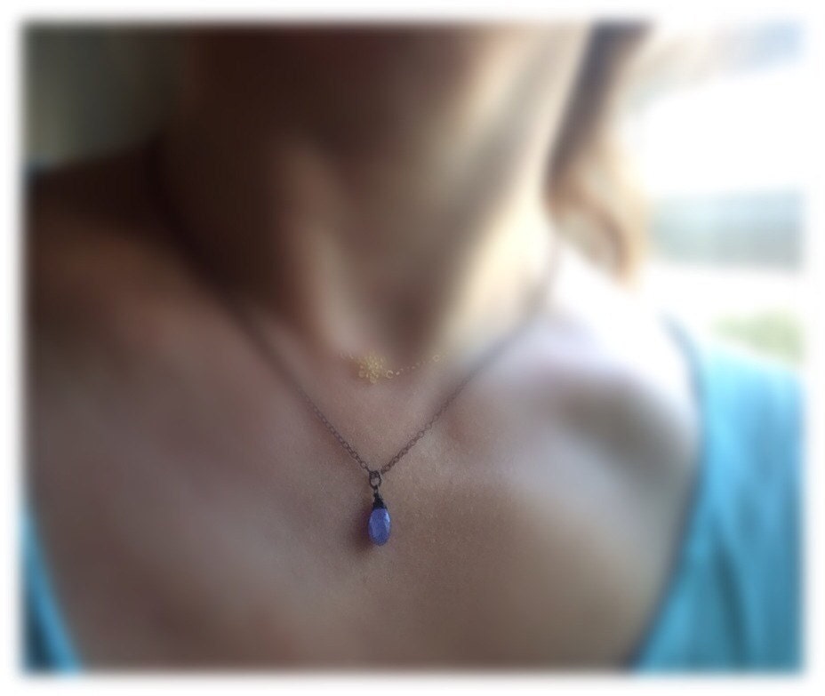 Periwinkle Tanzanite Pendant Stone Necklace. Blue Purple - Etsy
