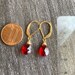 Red Ruby Quartz Earrings, Dangles. Gold or Silver. Petite Drops. July ...