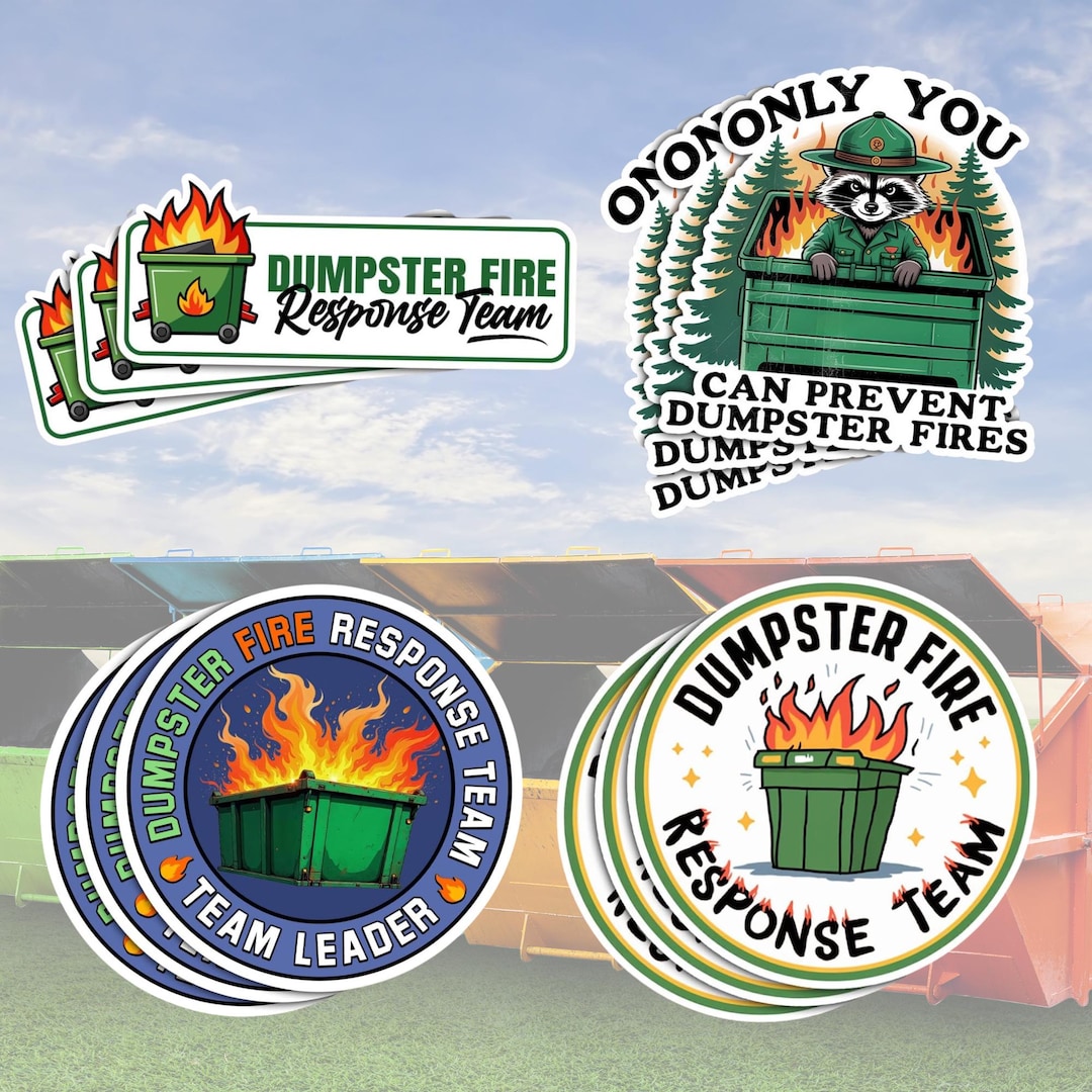 12 Pcs Dumpster Fire Sticker, This Little Light of Mine, Anxiety ...