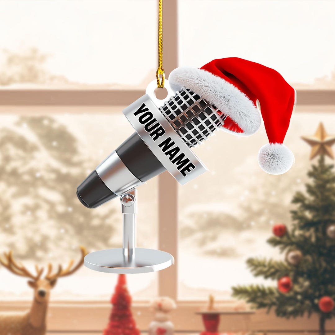 Personalized Microphone Ornament 2025 Singing Christmas Ornament ...
