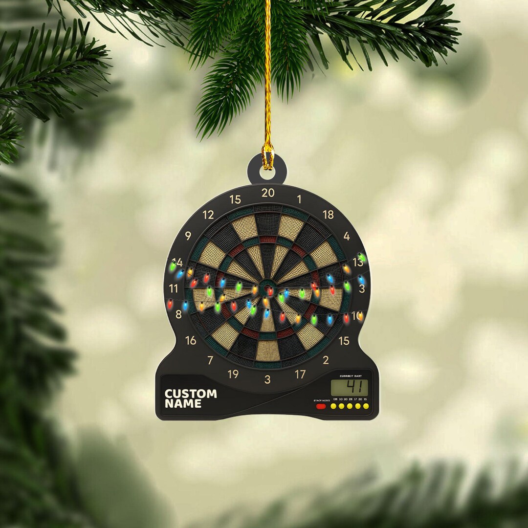 Personalized Darts Ornament, Custom Dartboard 2D Flat Christmas ...