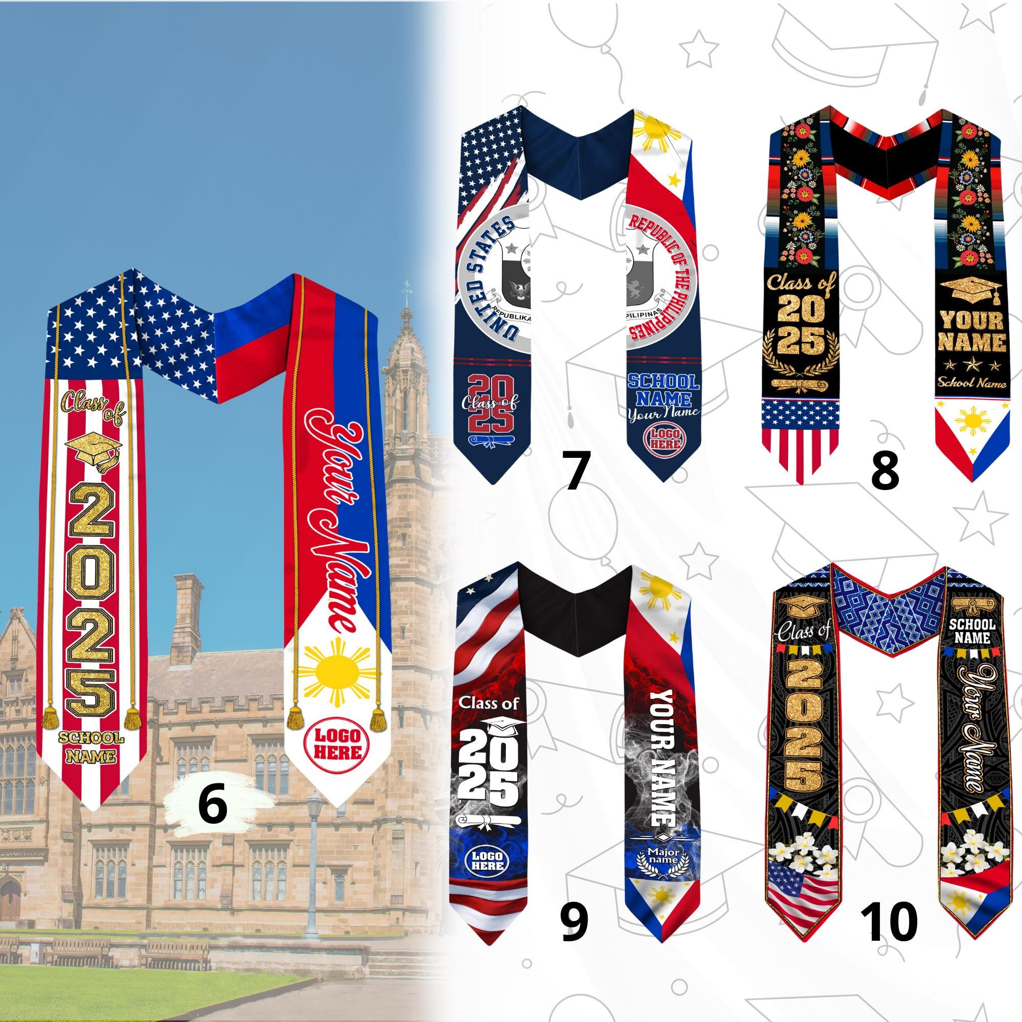 Custom Filipino Graduation Sash 2025,filipino Graduation Sash ...