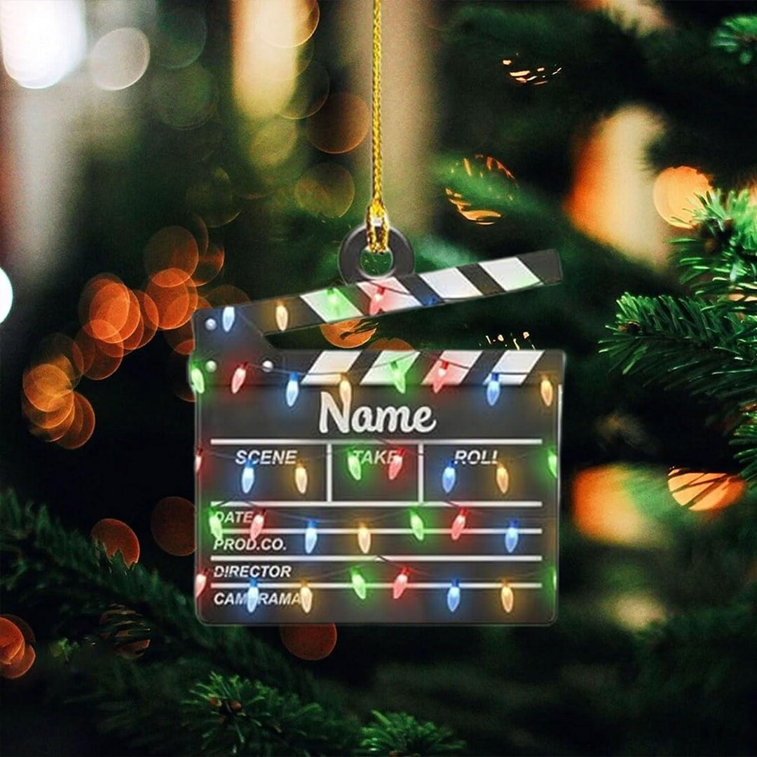 Personalized Film Clapboard Christmas Ornament, Film Clapper Christmas ...