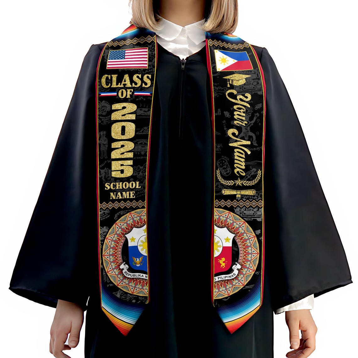 Custom Filipino Graduation Sash 2025,filipino Graduation Sash ...