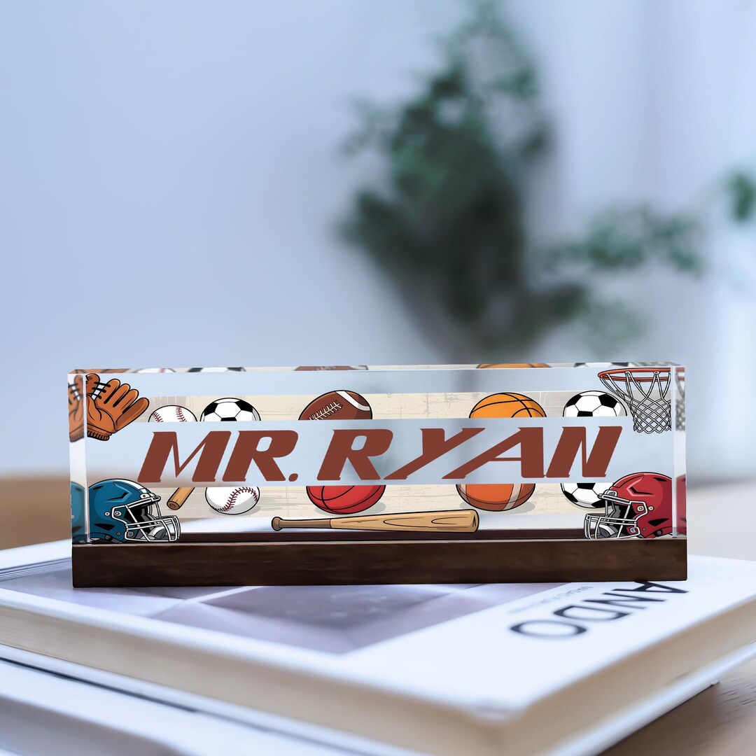 Personalized Teacher Desk Sign, Teacher Acrylic Block, Teacher Desk ...