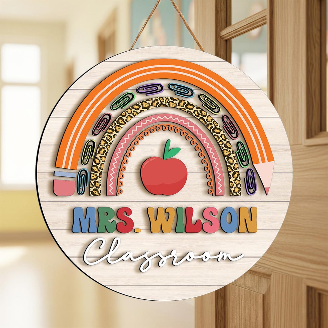 Personalized Teacher Name Door Sign Classroom Decoration, Teacher Gifts ...