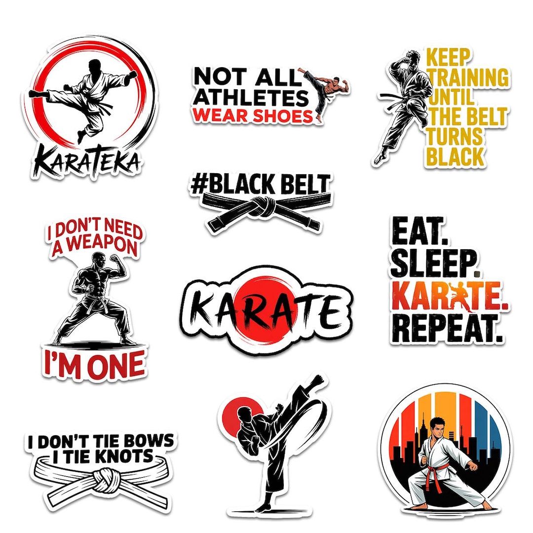 10pcs Karate Stickers, Karate Power Stickers, Karate Fighter, Martial ...