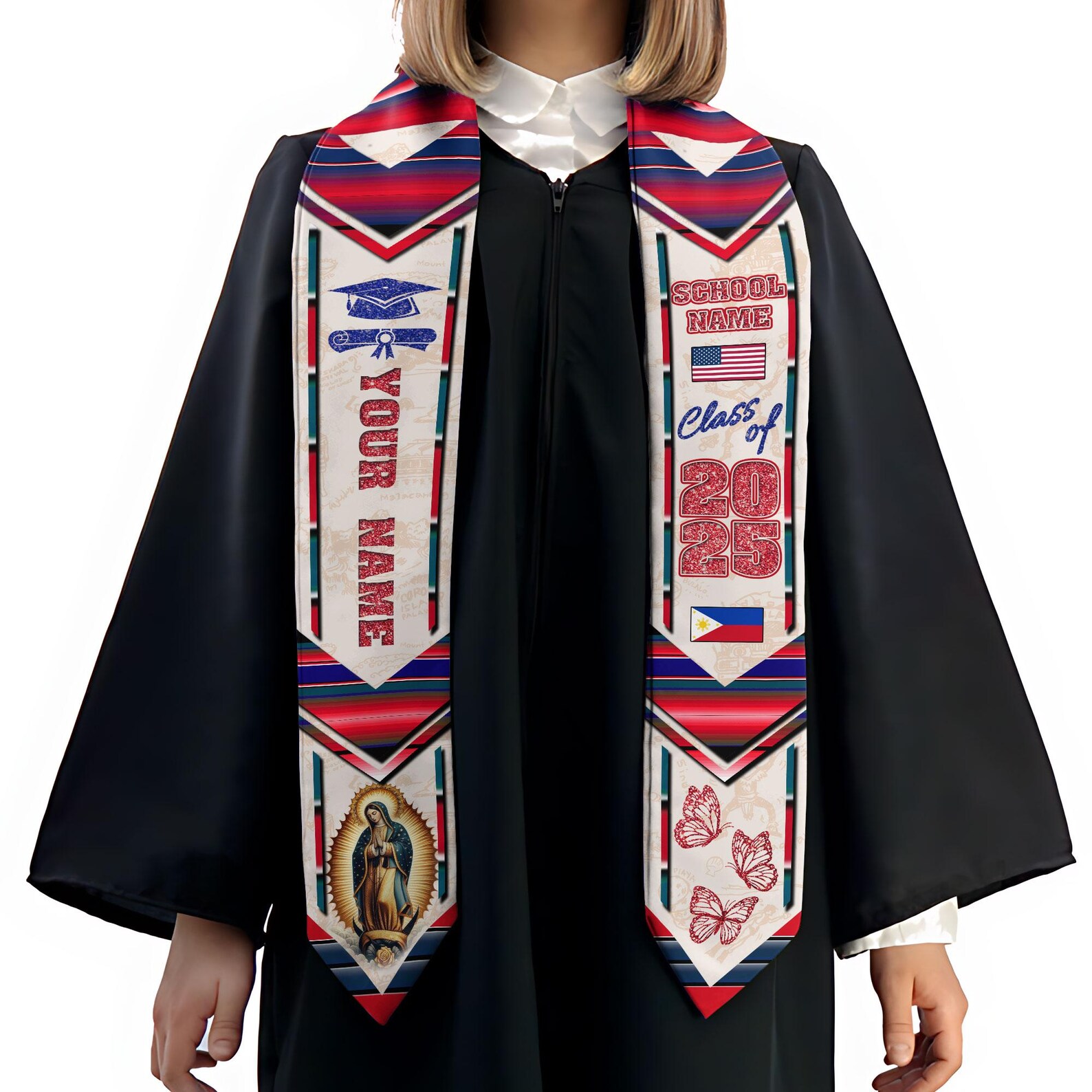 Custom Filipino Graduation Sash 2025,filipino Graduation Sash ...