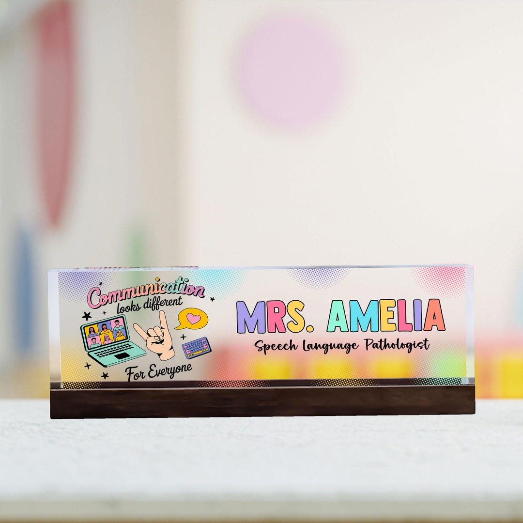 Personalized Teacher Desk Sign, Teacher Acrylic Block, Teacher Desk ...