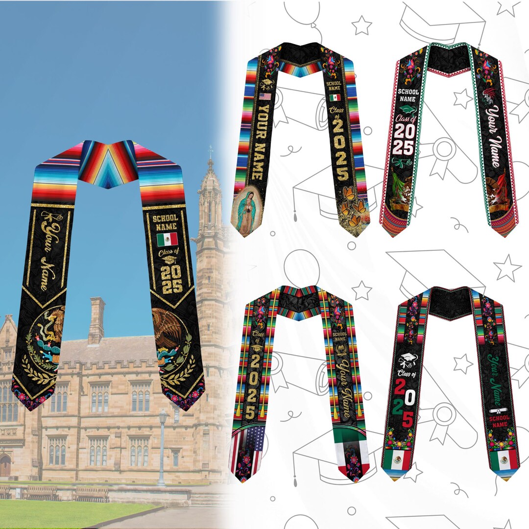 Custom Mexico Sash, Mexican Graduation Sash, Mexican American Flag ...