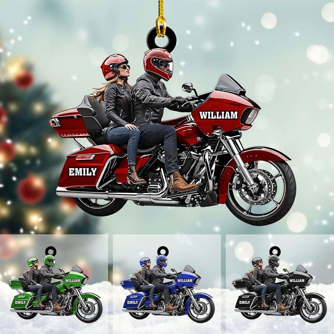 Personalized Motorcycle Christmas Tree Ornament, Gift for Motorbike ...