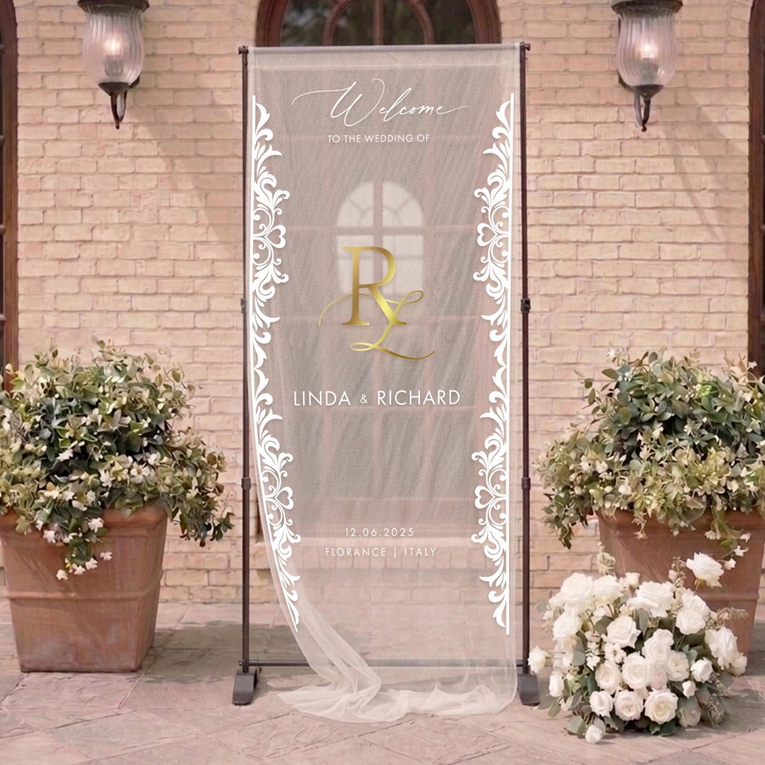 Custom Lace Wedding Sign: Fabric Linen Welcome Signs - Etsy