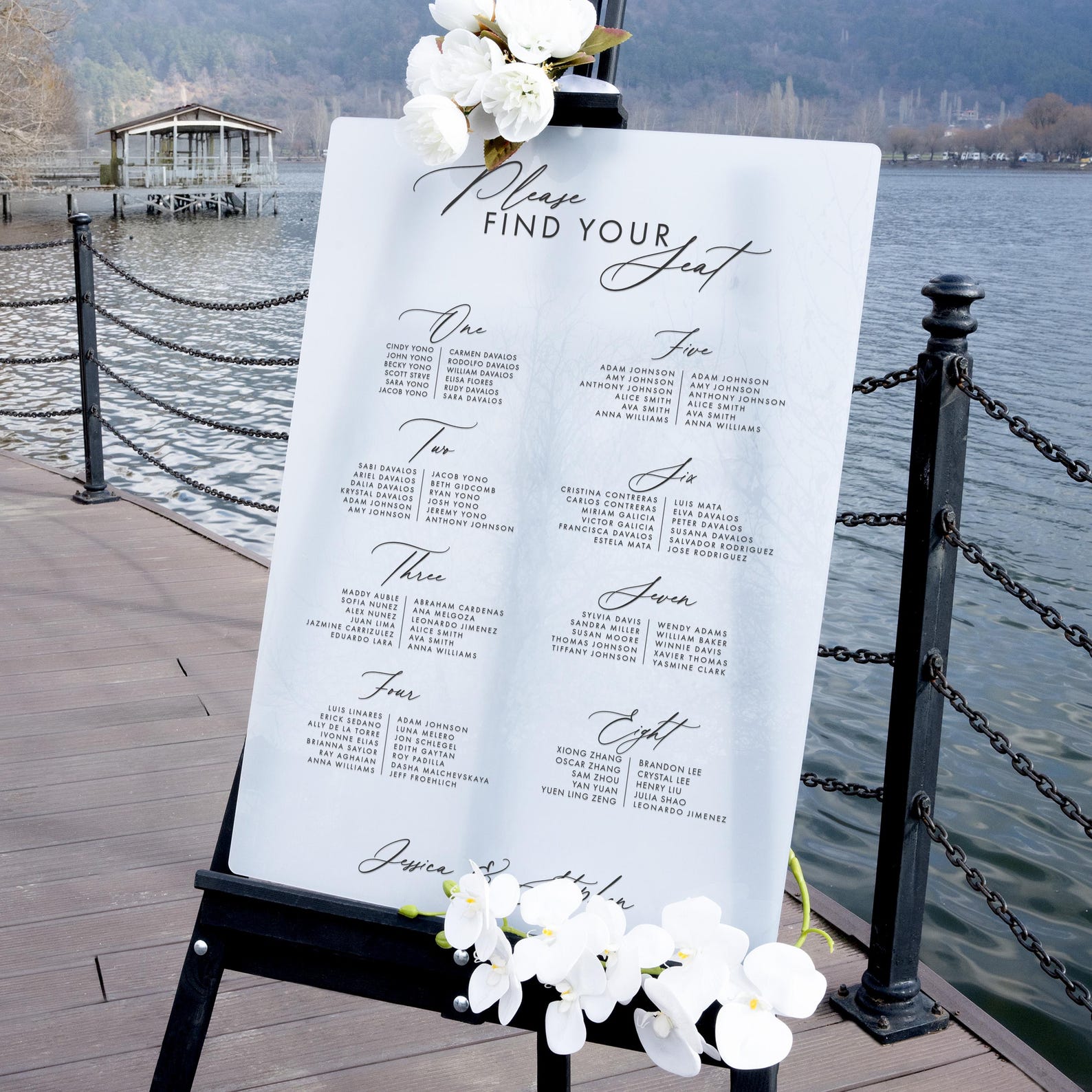 Wedding Acrylic Seating Chart Sign, Frosted Seating Chart, Wedding ...