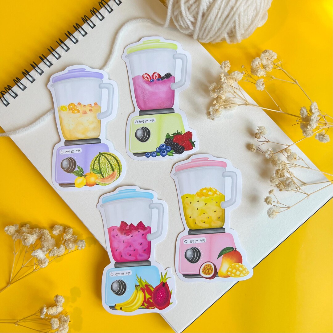 Pastel Smoothie Blender Vinyl Sticker – Die Cut Waterproof Sticker – 4 ...