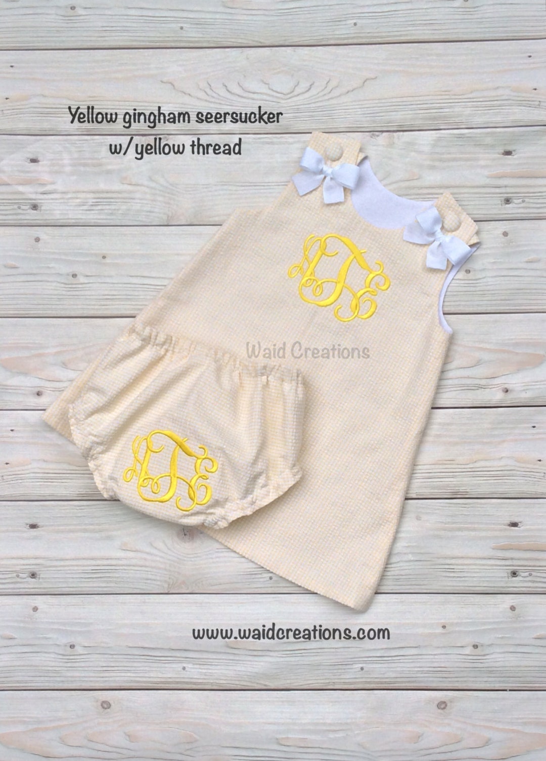 Monogram Dress and Monogram Bloomers, Monogram Girls Dress, Monogram ...