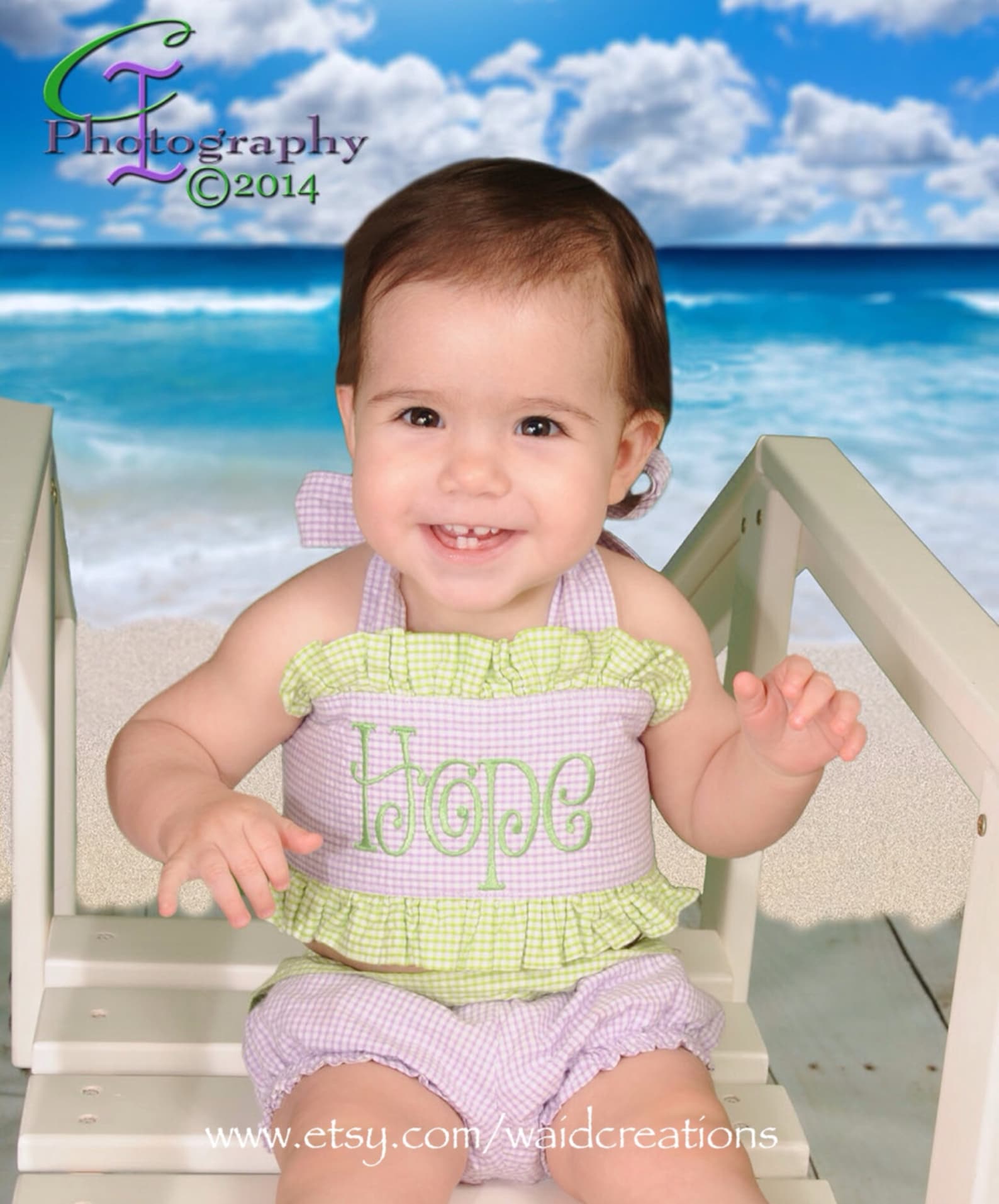 Handmade Monogram Ruffle Swimsuit for Baby Toddler Girl. | Etsy