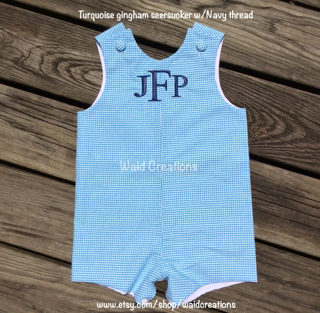 Monogram Romper Jon Jon Custom Made Baby Toddler Boy Shortall Romper - Etsy