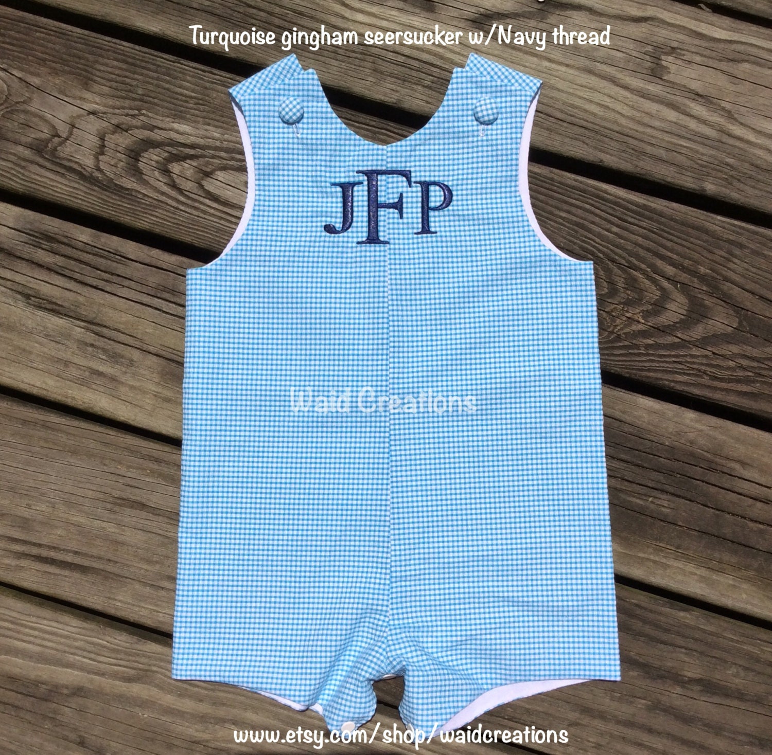 Monogram romper Jon Jon Custom made baby toddler boy shortall | Etsy