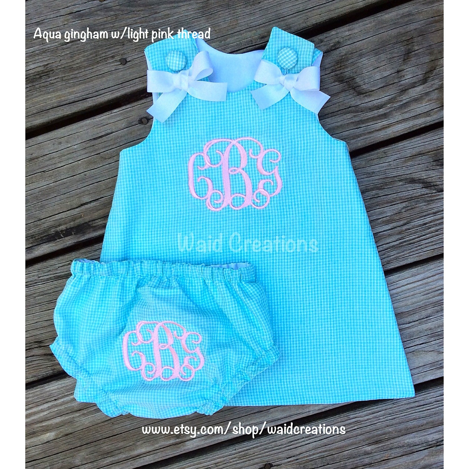 Monogram Baby Dress and Bloomers Infant Girl Dress and - Etsy