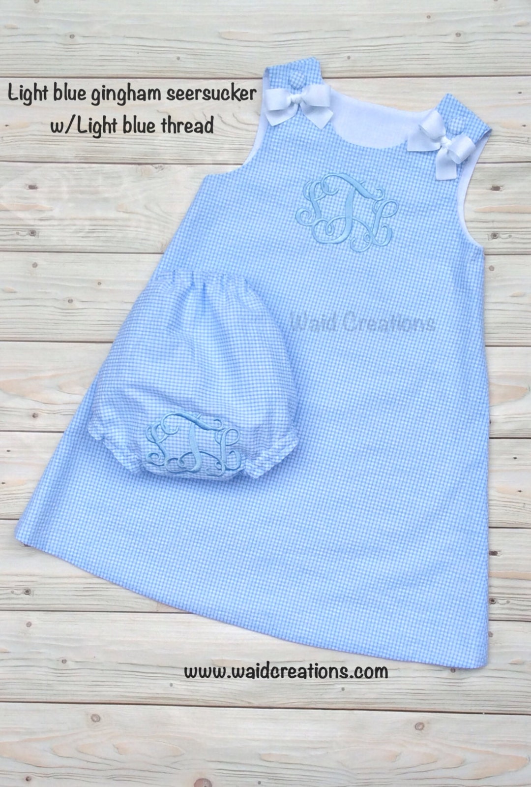 Monogram Dress and Monogram Bloomers, Monogram Girls Dress, Monogram ...