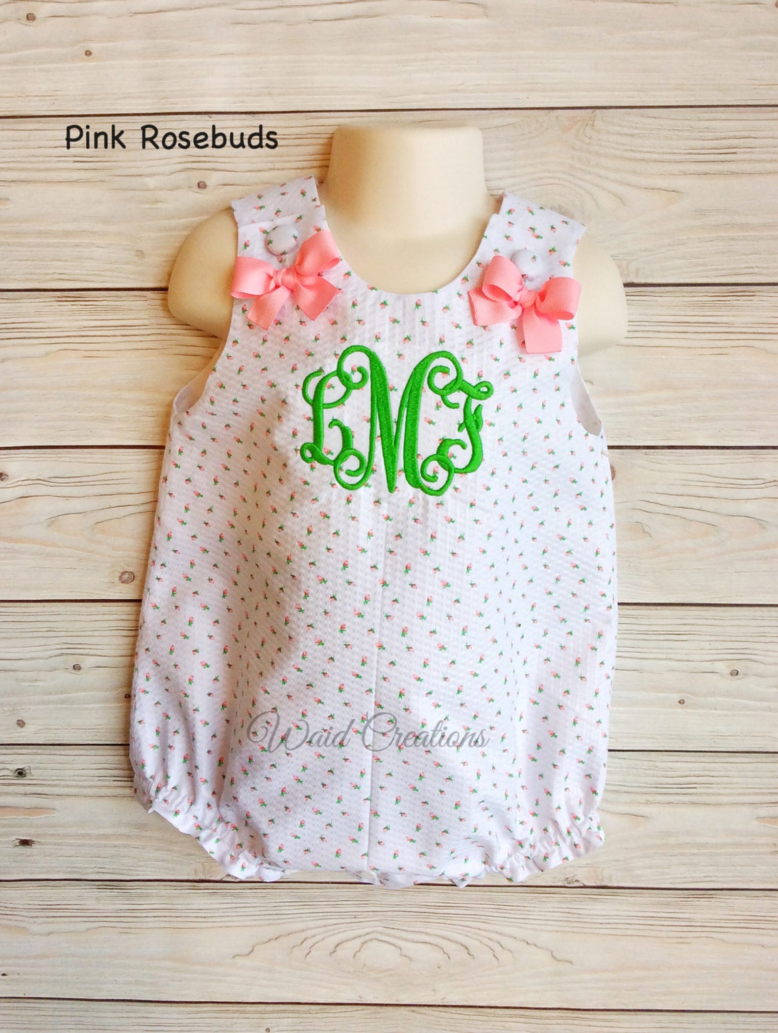 Monogram Bubble Suit Baby Toddler Girls Bubble Boutique Handmade ...