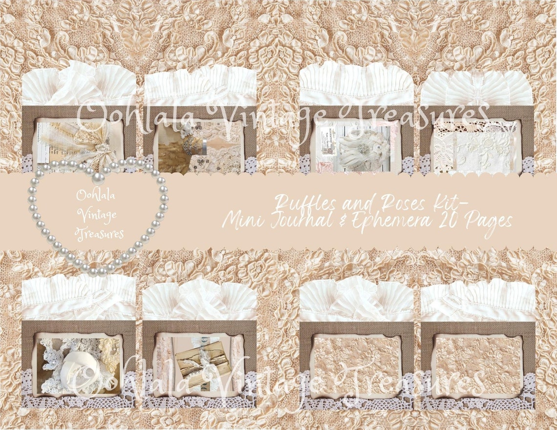 Ruffles and Roses Kit-mini Journal & Ephemera - Etsy