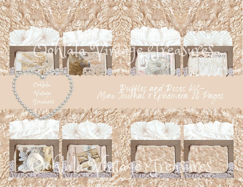 Ruffles and Roses Kit-mini Journal & Ephemera - Etsy