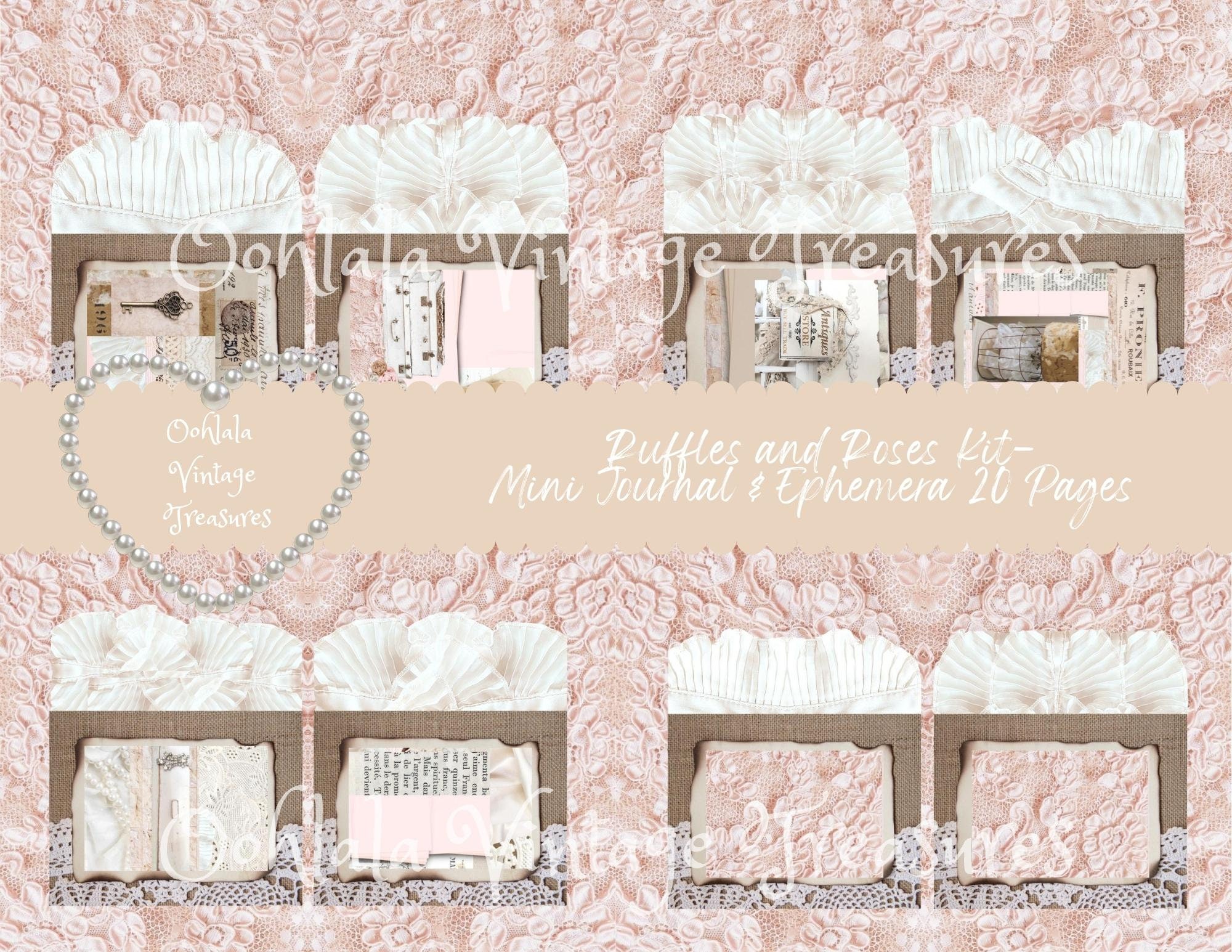 Ruffles and Roses Kit-mini Journal & Ephemera - Etsy