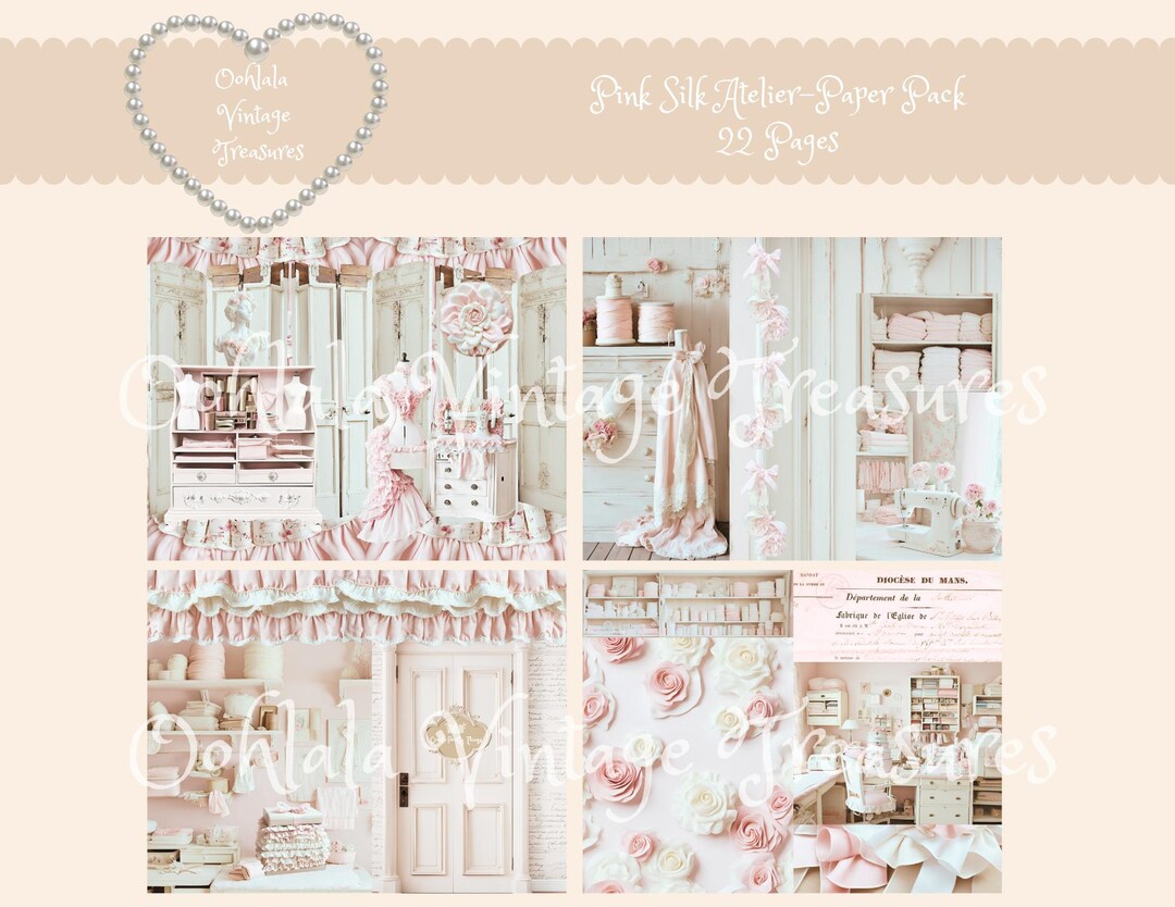 Pink Silk Atelier-paper Pack - Etsy