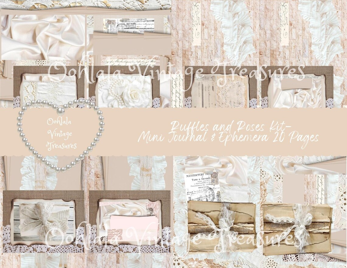 Ruffles and Roses Kit-mini Journal & Ephemera - Etsy