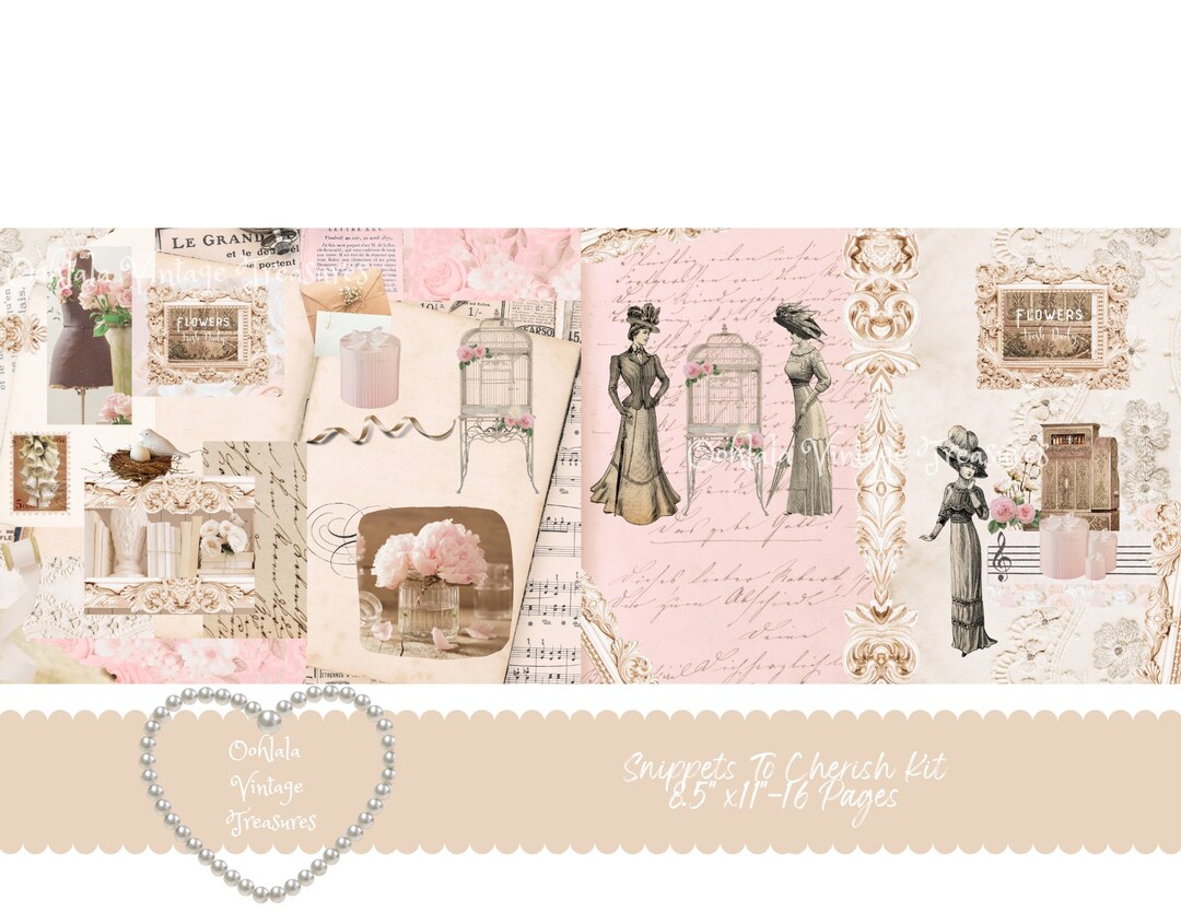 Snippets to Cherish Flower Shop Kit-paper Pack-roses-hydrangeas-books ...