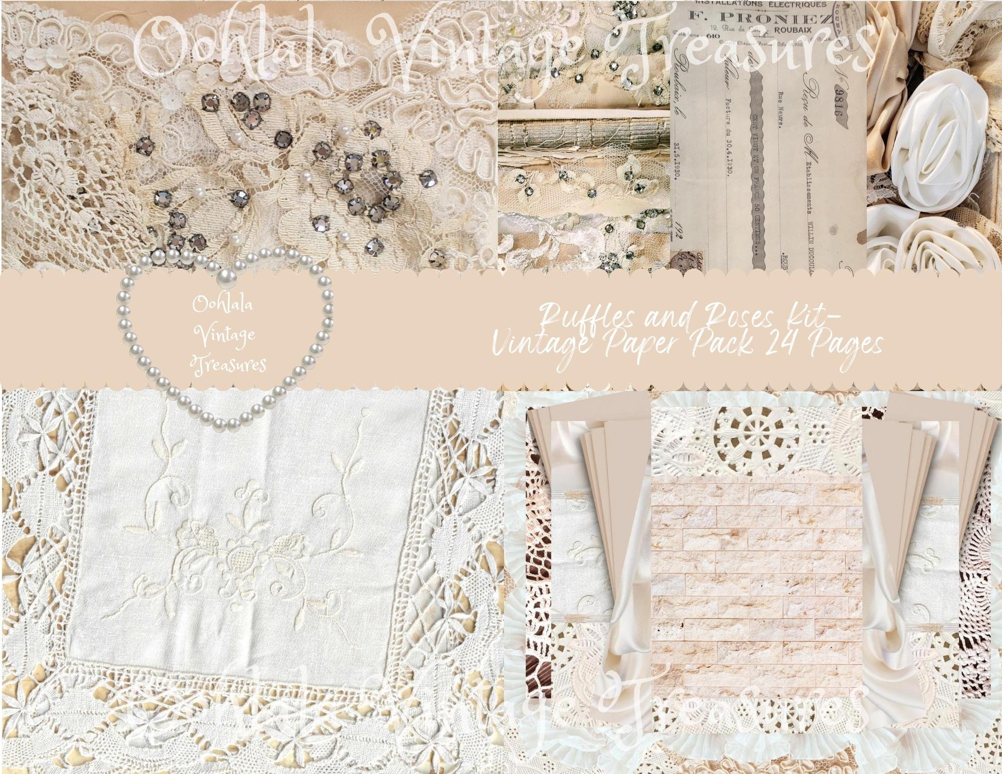 Vintage Ruffles and Roses Kit Paper Pack - Etsy
