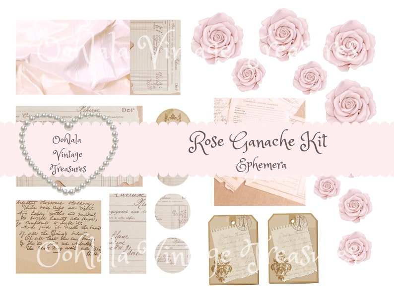 Rose Ganache Kit-pink Ephemera - Etsy