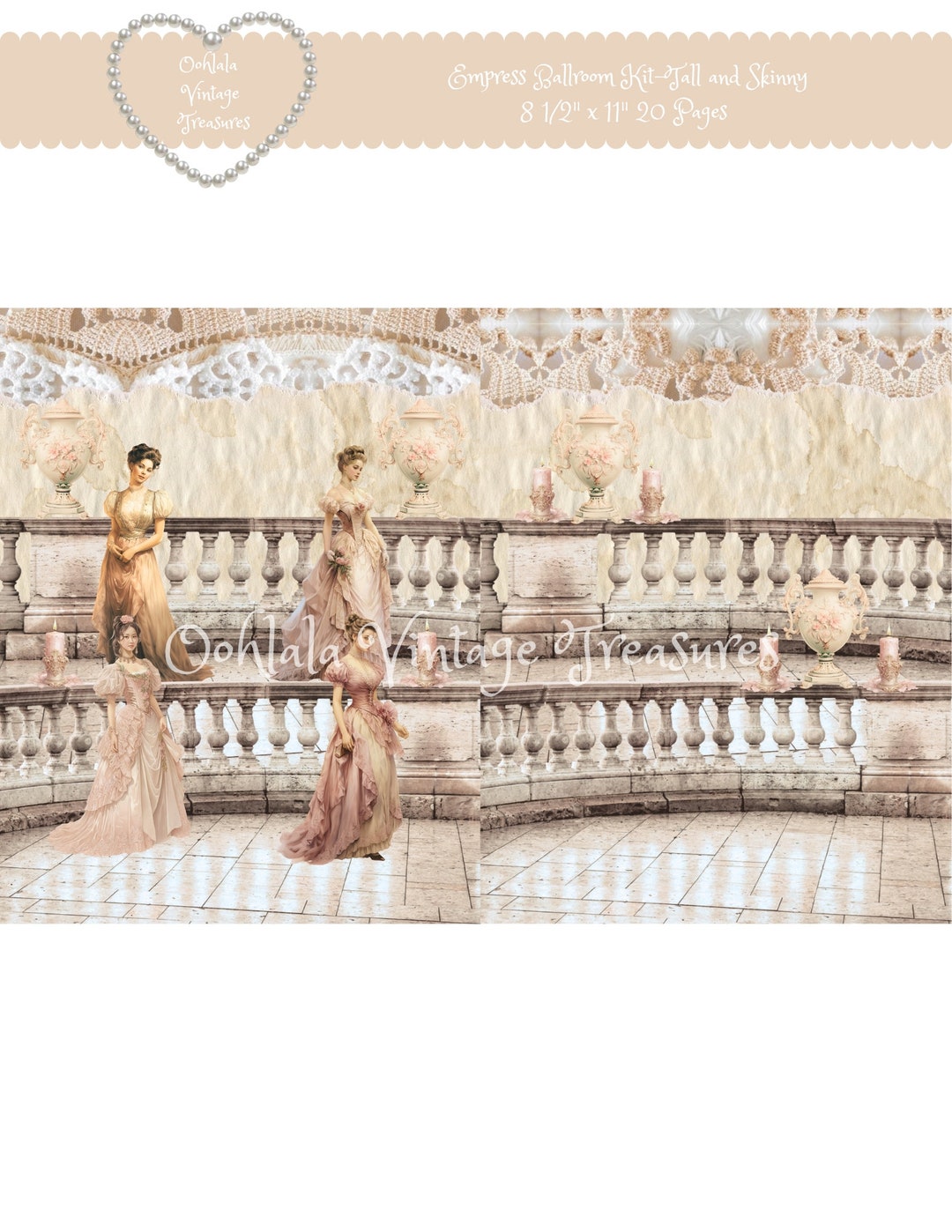 Empress Ballroom Kit-tall and Skinny Castle, Victorian Ladies, Roses ...