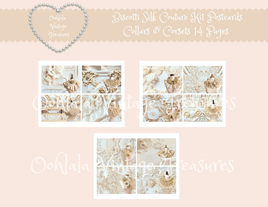 Biscotti Silk Couture Postcards Collars and Corsets - Etsy