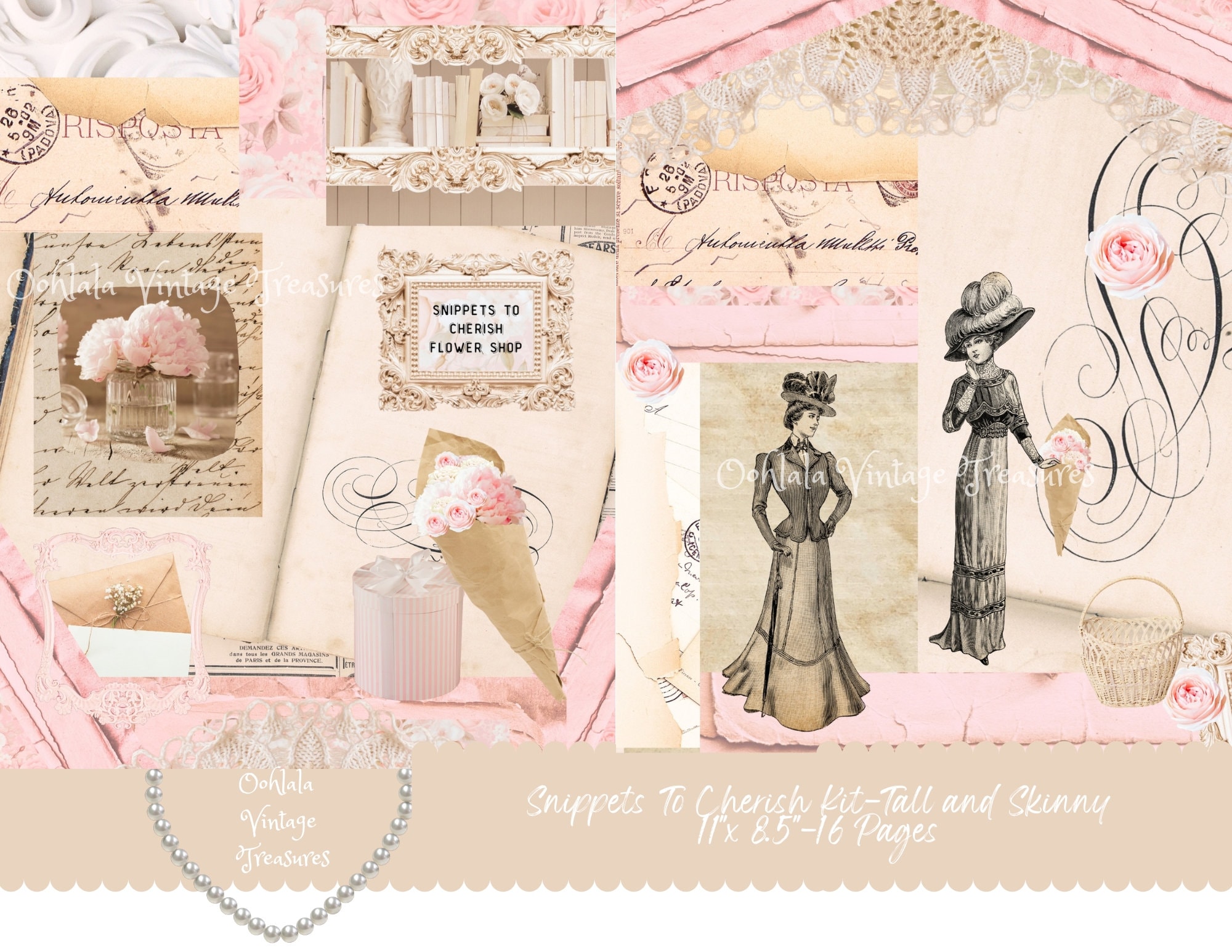 Snippets to Cherish Flower Shop Kit-tall and Skinny Roses-hydrangeas ...