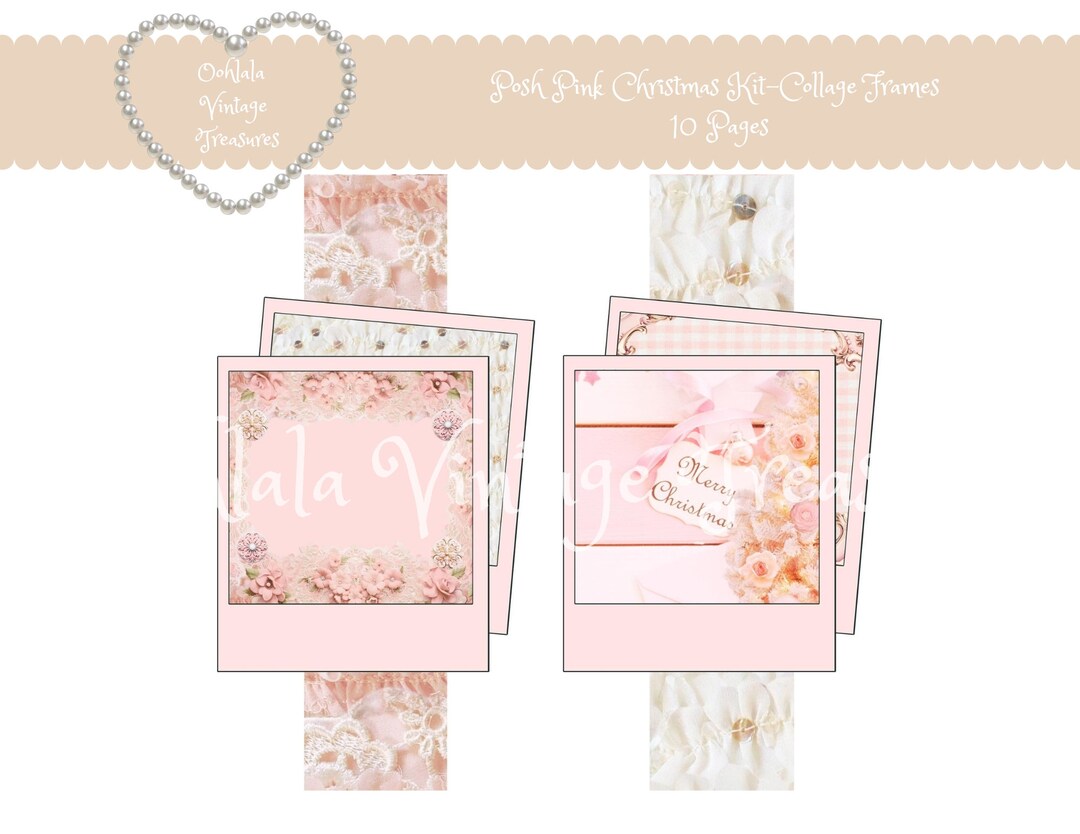 Posh Pink Christmas Kit-collage Frames - Etsy