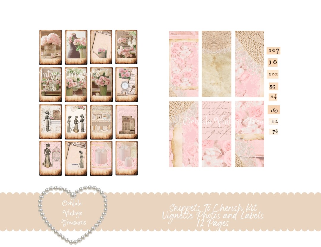 Snippets to Cherish Flower Shop Kit-vignette Photos and Labels Roses ...