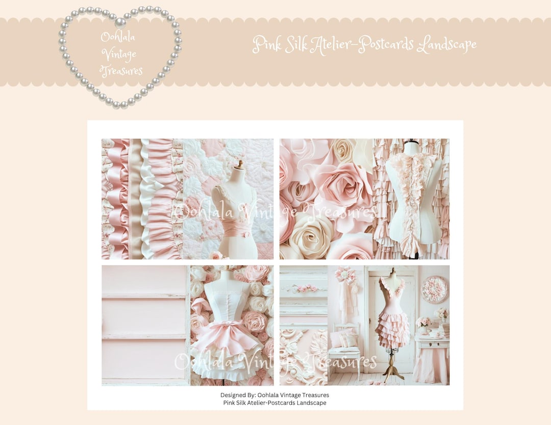 Pink Silk Atelier-postcards - Etsy