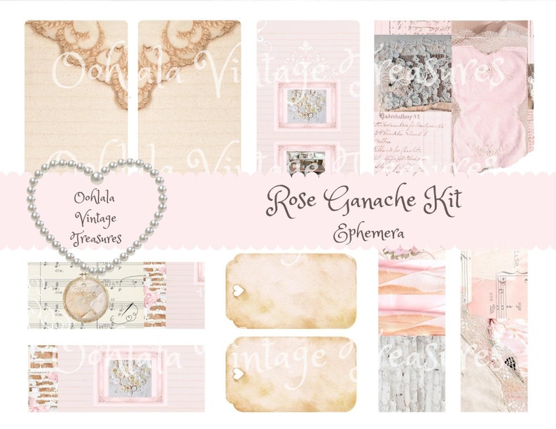 Rose Ganache Kit-pink Ephemera - Etsy