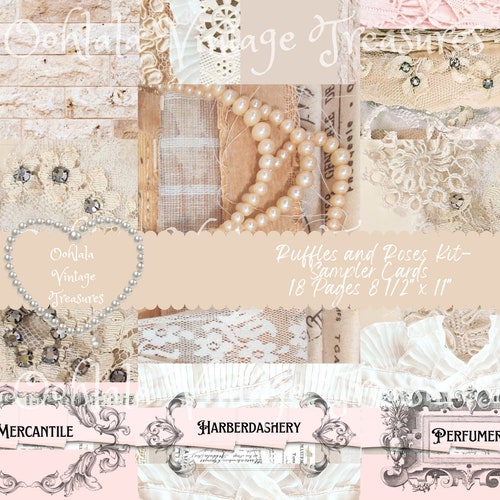Ruffles and Roses Kit-mini Journal & Ephemera - Etsy