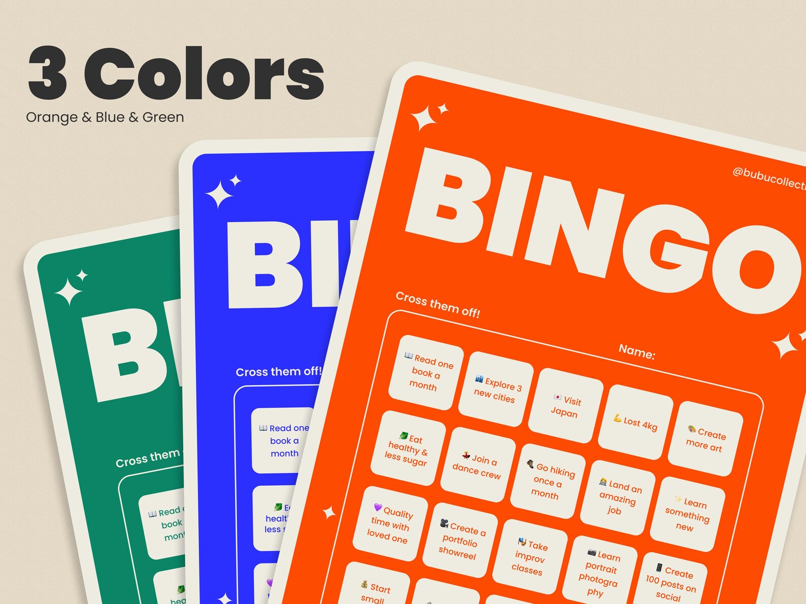 Goal-setting Tool Digital Planner Poster Vision Board Bingo Template ...
