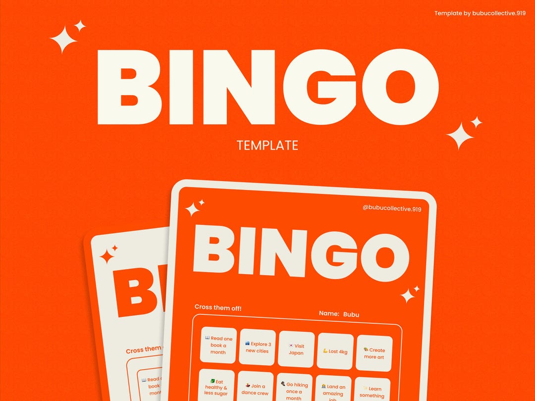 Goal-setting Tool Digital Planner Poster Vision Board Bingo Template ...