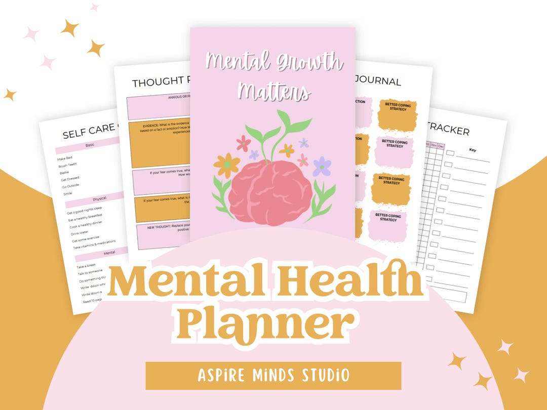 Mental Health Planner Digital, Mental Health Journal, Anxiety Mood ...