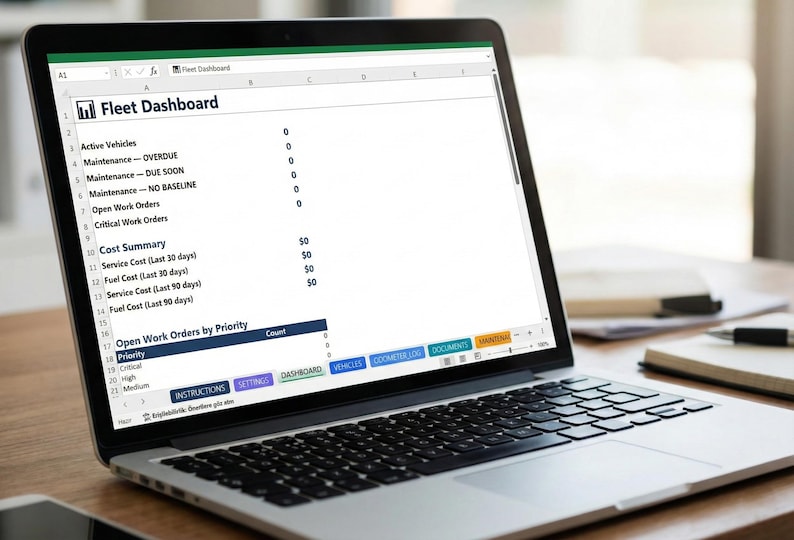 Multi-vehicle Fleet Manager PRO (excel) | Fleet Maintenance Tracker ...